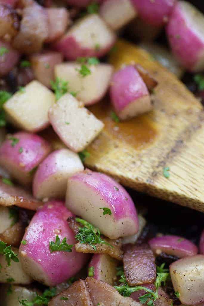 Pan-Fried Radishes With Bacon | That Low Carb Life