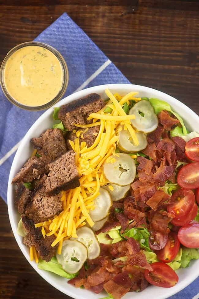 Cheeseburger Salad (with the BEST dressing EVER!) - That Low Carb Life