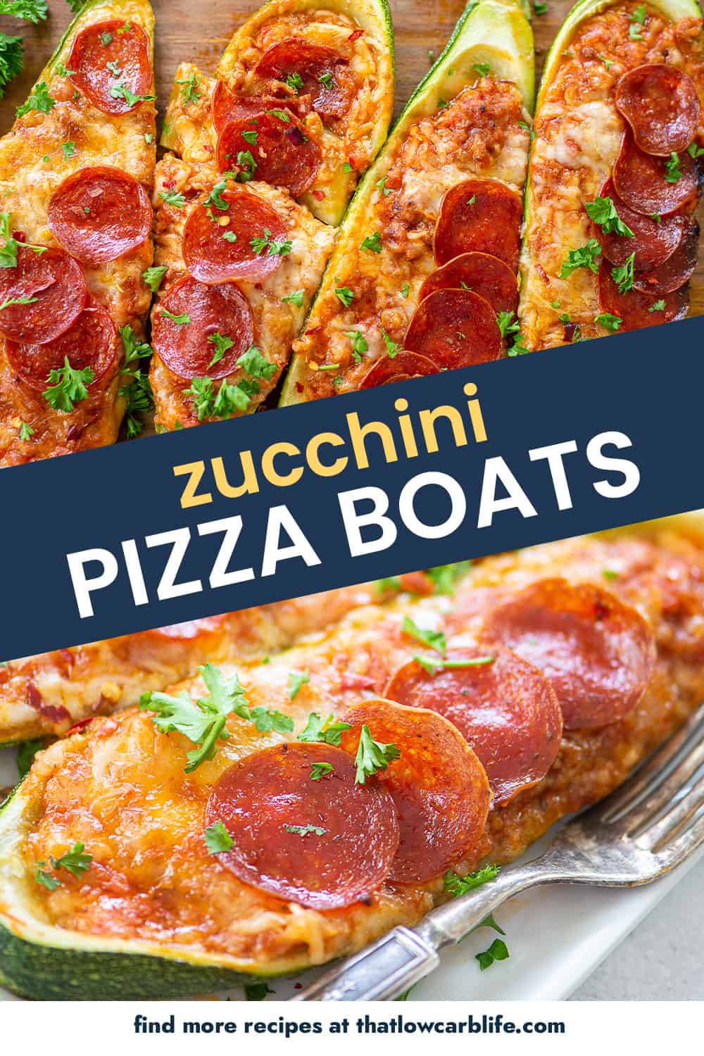 Keto Zucchini Pizza Boats Recipe | That Low Carb Life
