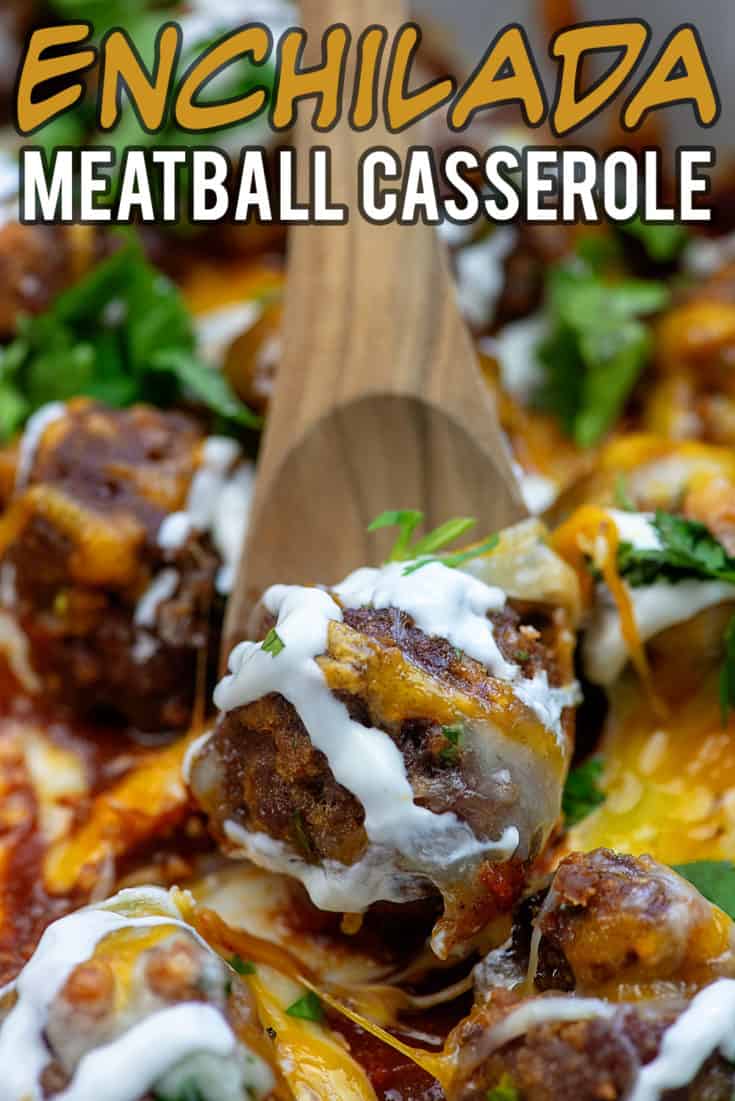 The BEST Low Carb Enchilada Meatball Casserole!