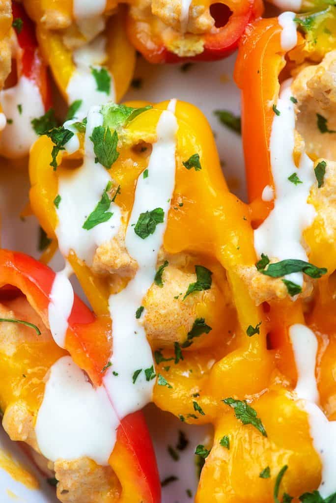 Buffalo Chicken Mini Sweet Peppers | That Low Carb Life