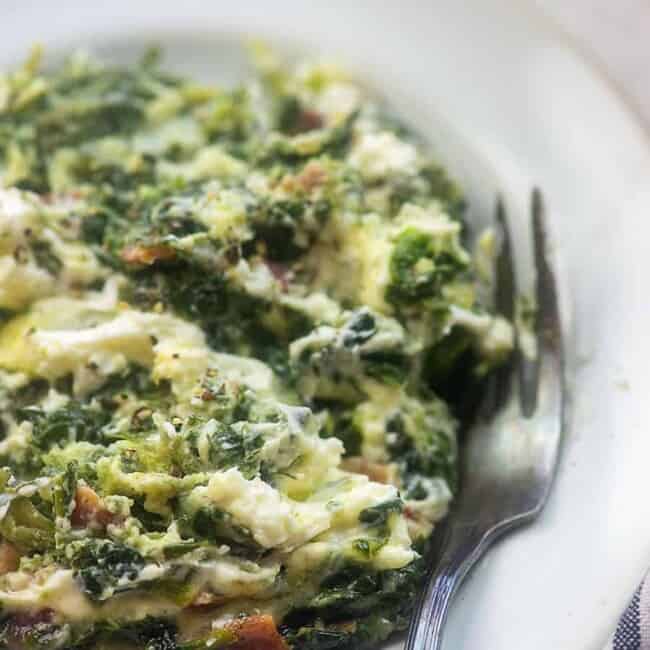 The CHEESIEST Spinach Casserole Recipe | That Low Carb Life