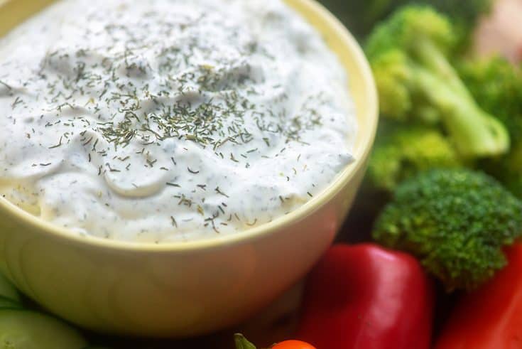 Dill Veggie Dip - Low carb, keto friendly, and perfect for munching!