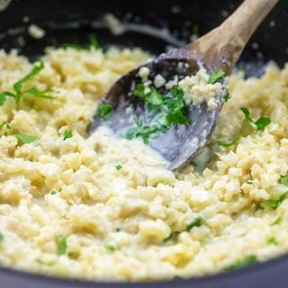 Creamy Parmesan Cauliflower Risotto Recipe | ThatLowCarbLife.com