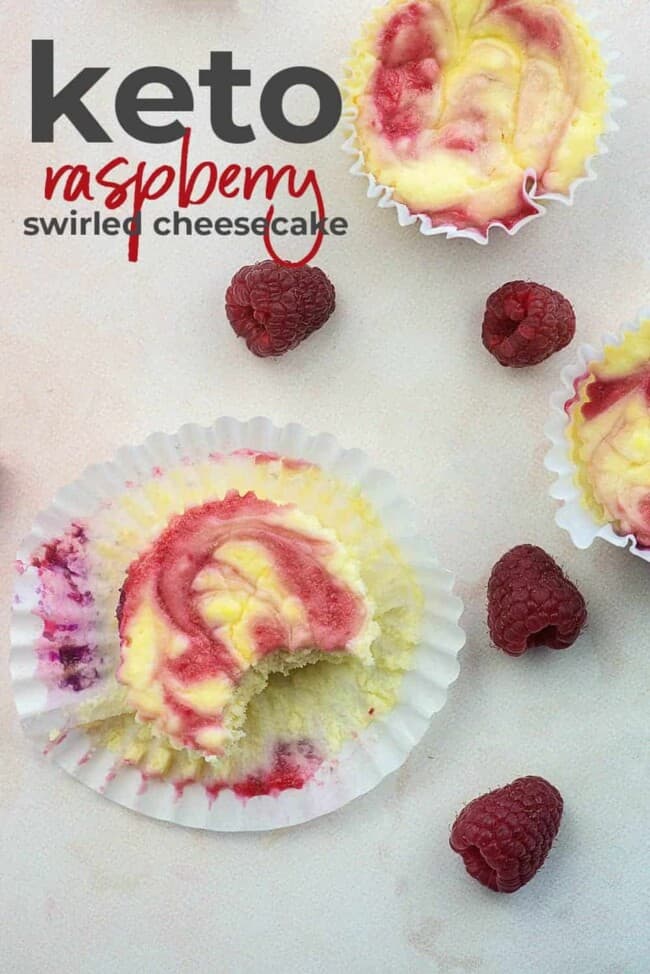 Low Carb Raspberry Swirl Cheesecake - That Low Carb Life