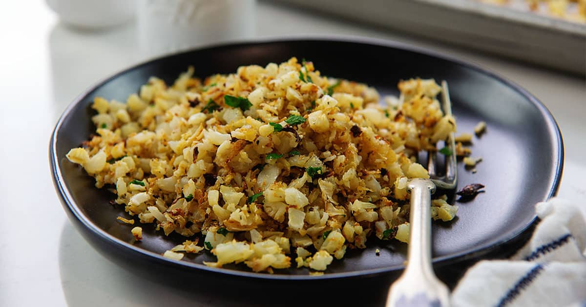 Roasted Cauliflower Rice | That Low Carb Life