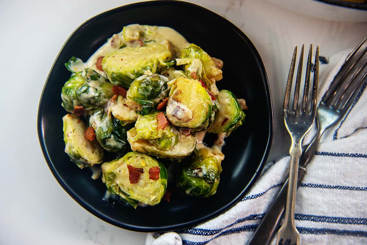 Creamy Brussels Sprouts | That Low Carb Life
