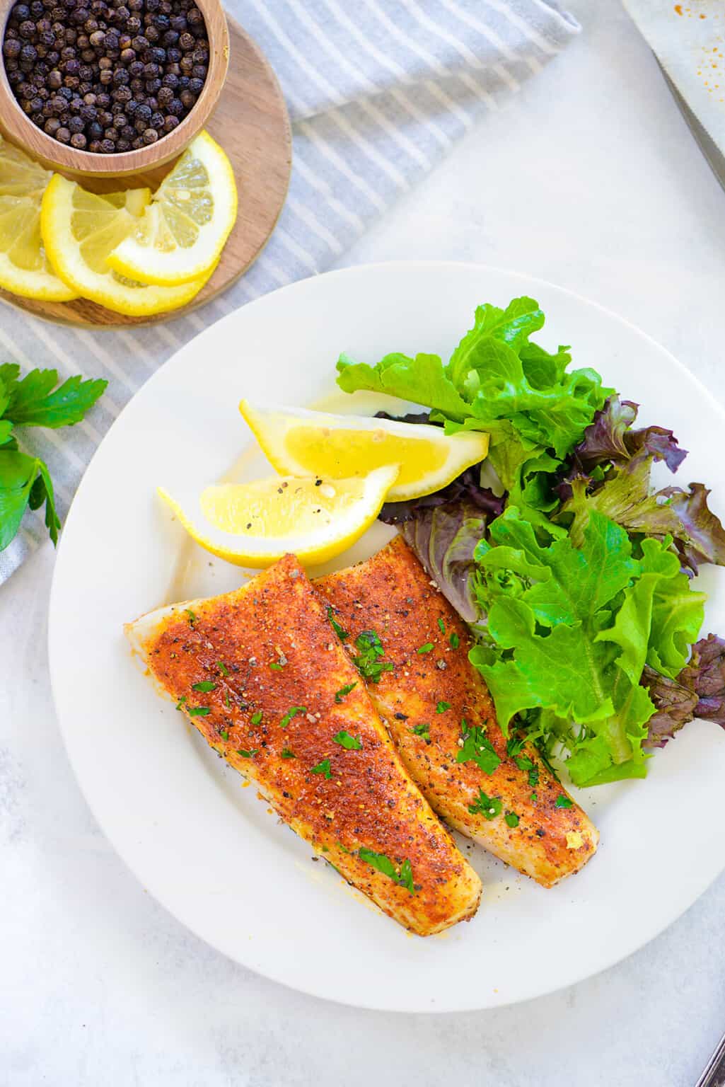 Baked Lemon Pepper Fish Recipe | That Low Carb Life
